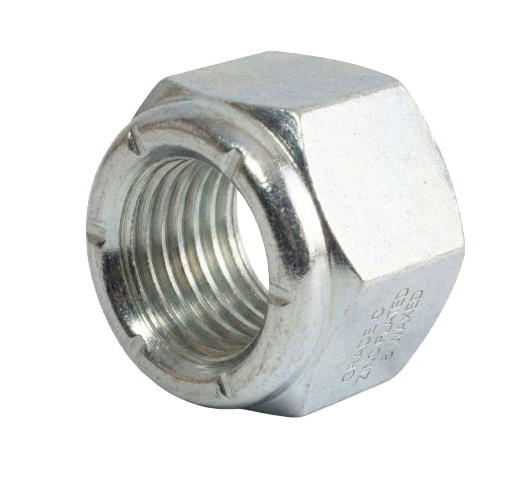5/16-24 Grade C Hex All Metal Cone Locknut Zinc CR+3 Plated and Waxed ...