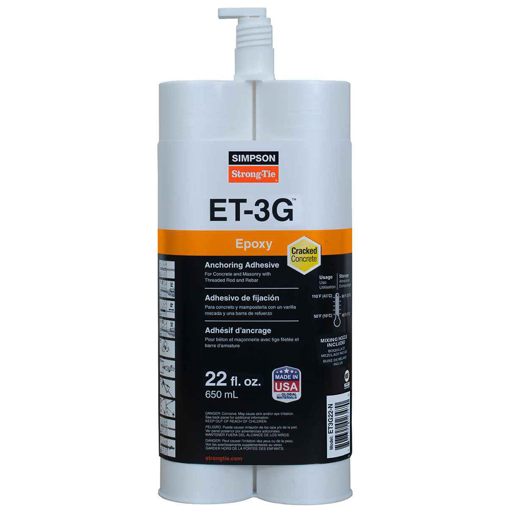 Simpson ET-3G™ Epoxy Adhesive 22-oz. side-by-side cartridge Includes ...