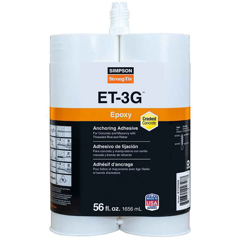 Simpson ET-3G™ Epoxy Adhesive 56-oz. side-by-side cartridge (nozzle no ...