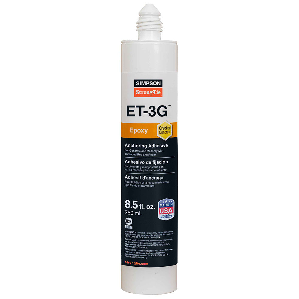 Simpson ET-3G™ Epoxy Adhesive 8.5-oz. single cartridge Includes (1) EM ...