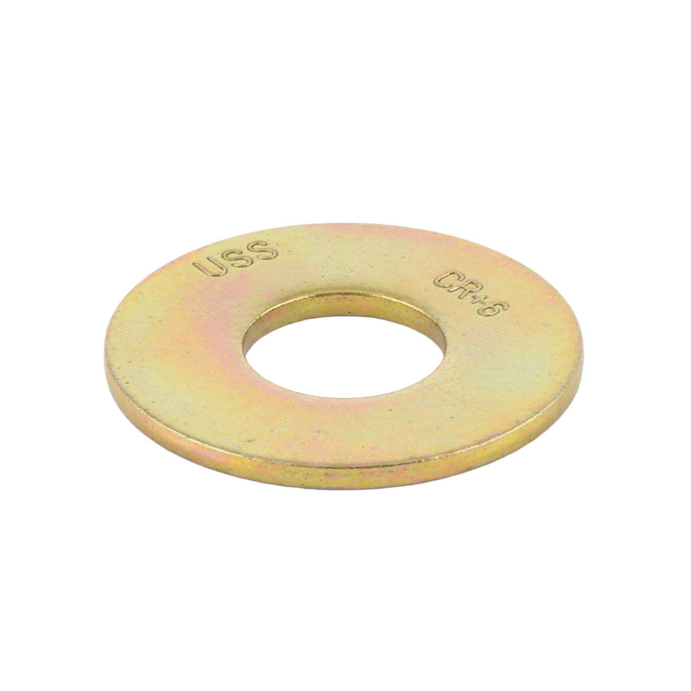 1 USS Flat Washer Med Carbon Through Hardened Yellow Zinc CR+6 Domesti ...