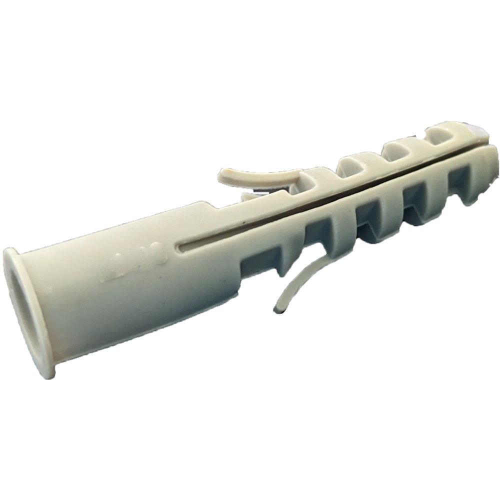 10 x 50 mm Ribbed Plastic Screw Anchor (Expansion Pipe Tube Hollow Wal ...