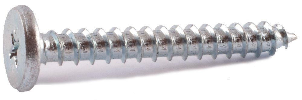 10-12 x 1 Phillips Pancake Panel Clip Screws Zinc Plated - Carton (500 ...